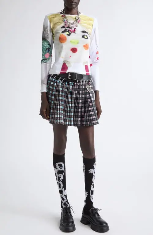 CHOPOVA LOWENA Plugged Carabiner Pleated Miniskirt