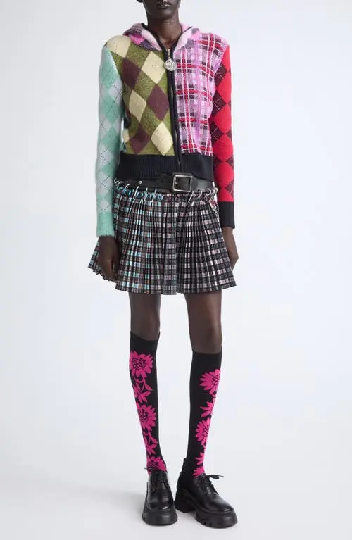 CHOPOVA LOWENA Plugged Carabiner Pleated Miniskirt