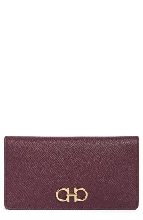 FERRAGAMO Gancio Continental Wallet - Plum
