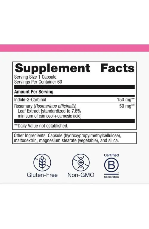 METAGENICS Indole-3-carbinol Hormone Balance Antioxidant Supplement 60 Capsules