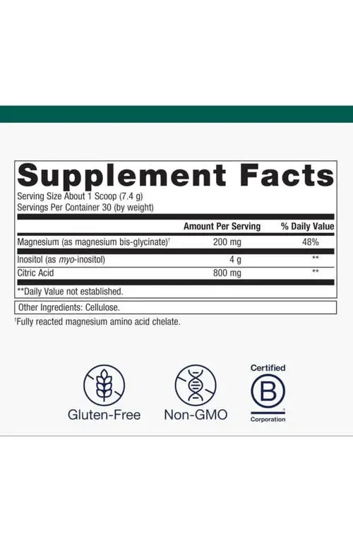 METAGENICS Myo-inositol Plus Chelated Magnesium Nervous System Support Supplement 30 Servings