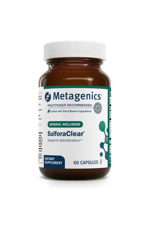 METAGENICS Sulforaclear Advanced Detox Antioxidant Support Supplement 60 Capsules