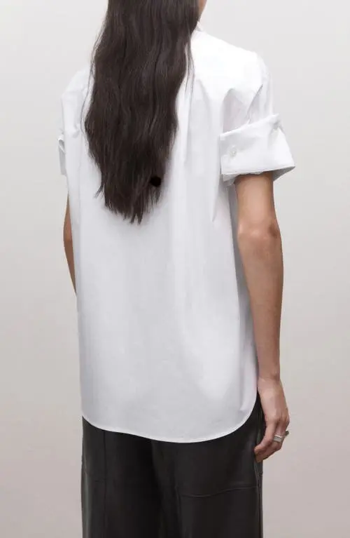 Mango Three-quarter Sleeve Cotton Button-front Shirt