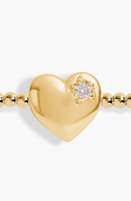 A LITTLES & CO Gold-tone Plated Beaded Heart Charm Bracelet