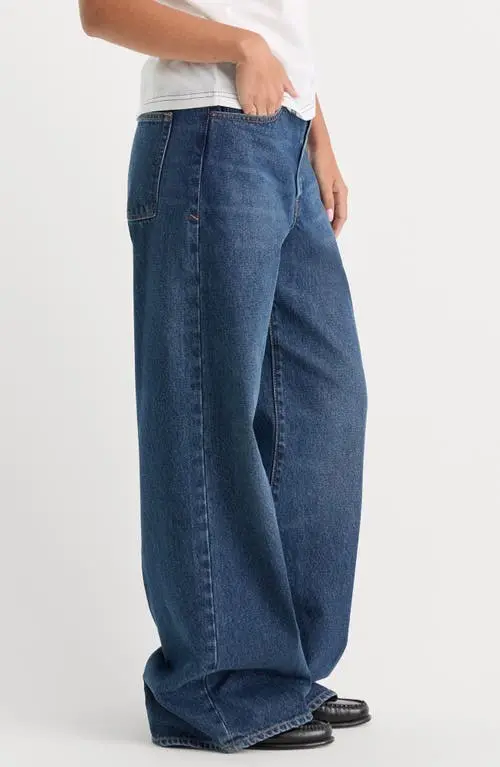 Good American Vintage Low Slung Baggy Wide Leg Jeans - Trace