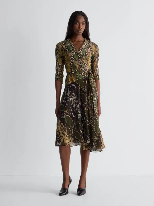 Diane Von Furstenberg Irina Midi Dress - Tiny Serpenta Caraway