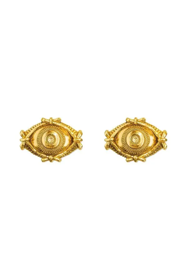 ASTOR & ORION Protection Eye Stud Earrings On Sterling - Gold