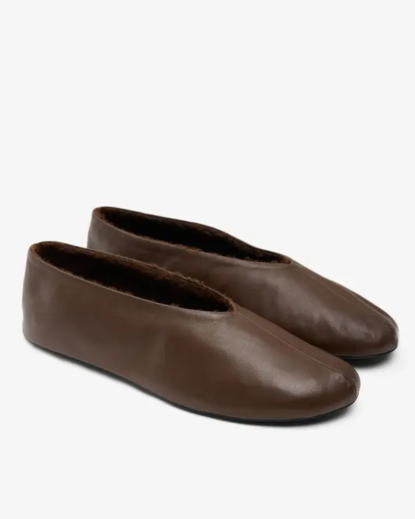 THE ROW Stella Shearling Ballet Flats
