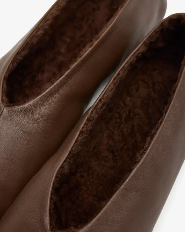 THE ROW Stella Shearling Ballet Flats
