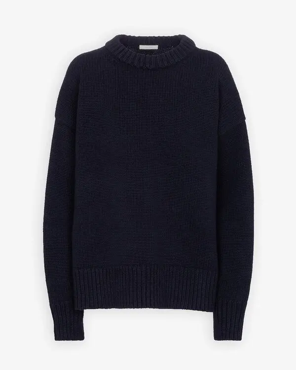 THE ROW Ophelia Navy Wool Cashmere Sweater