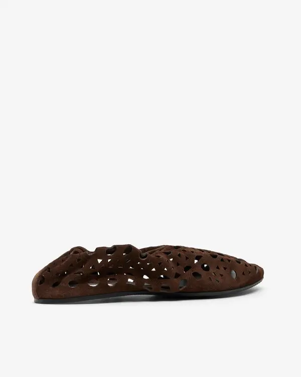 Alaïa Vienne Perforated Suede Flats