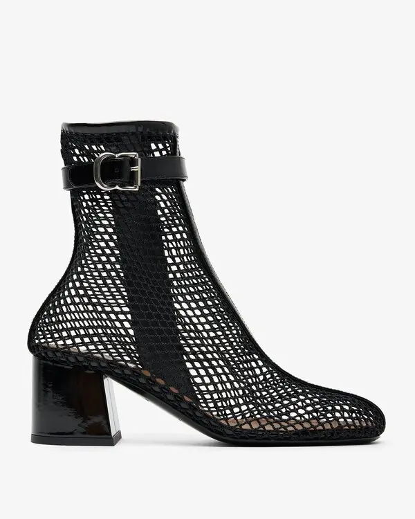 Alaïa Patent Mesh 55 Ankle Boots - Black