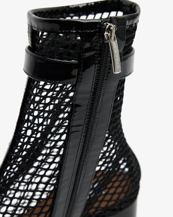 Alaïa Patent Mesh 55 Ankle Boots - Black