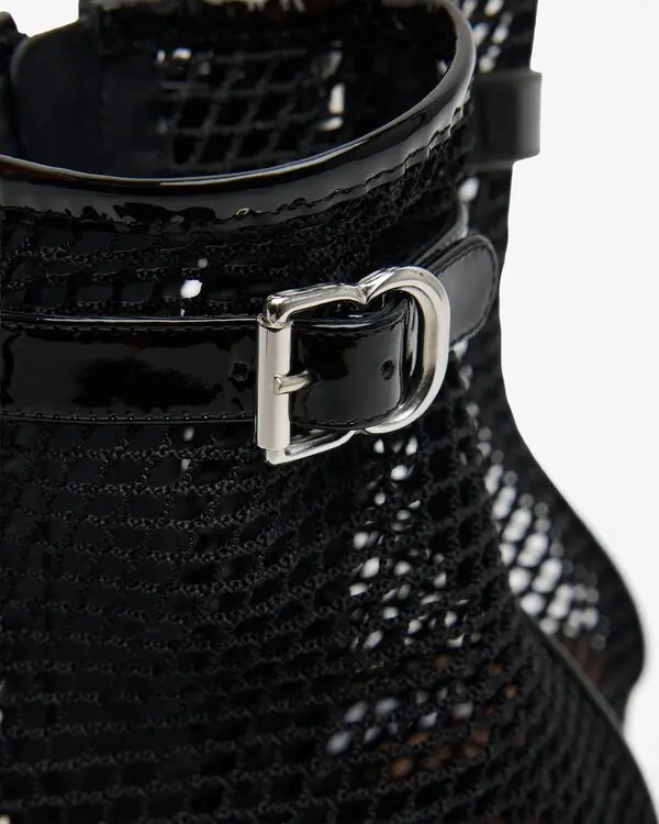 Alaïa Patent Mesh 55 Ankle Boots - Black