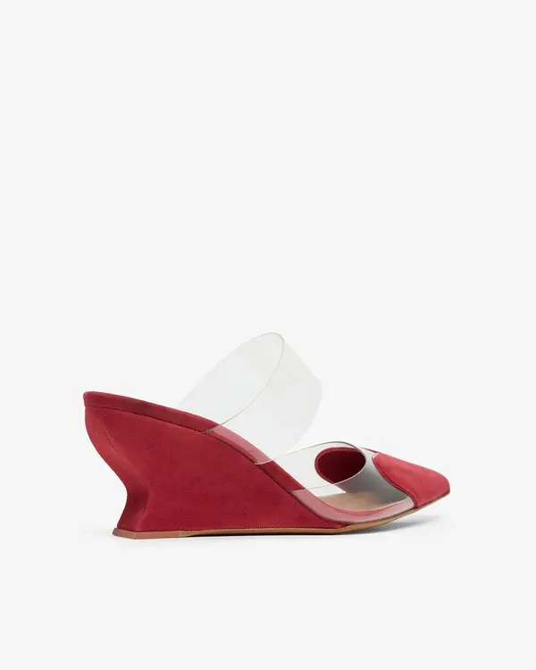 Alaïa Coeur 60 Suede Wedge Mules