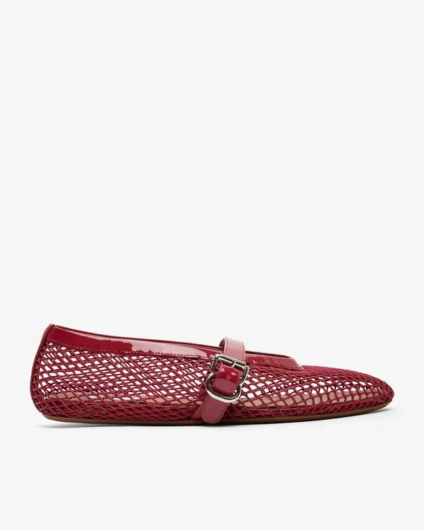 Alaïa Patent Mesh Ballet Flats - Red