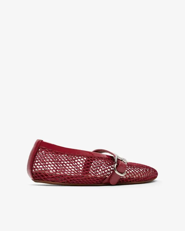 Alaïa Patent Mesh Ballet Flats - Red