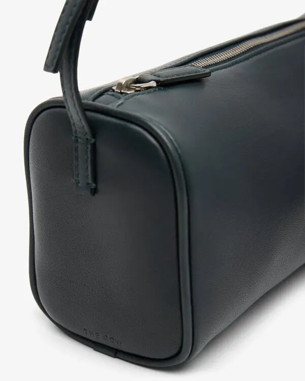 THE ROW 90's Dark Small Grain Leather Bag - Green