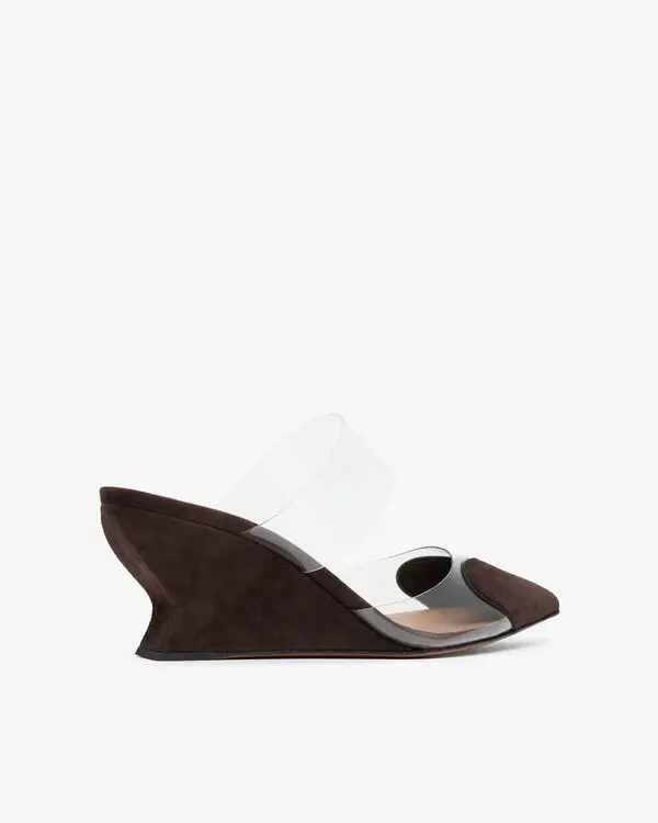 Alaïa Coeur 60 Suede Wedge Mules