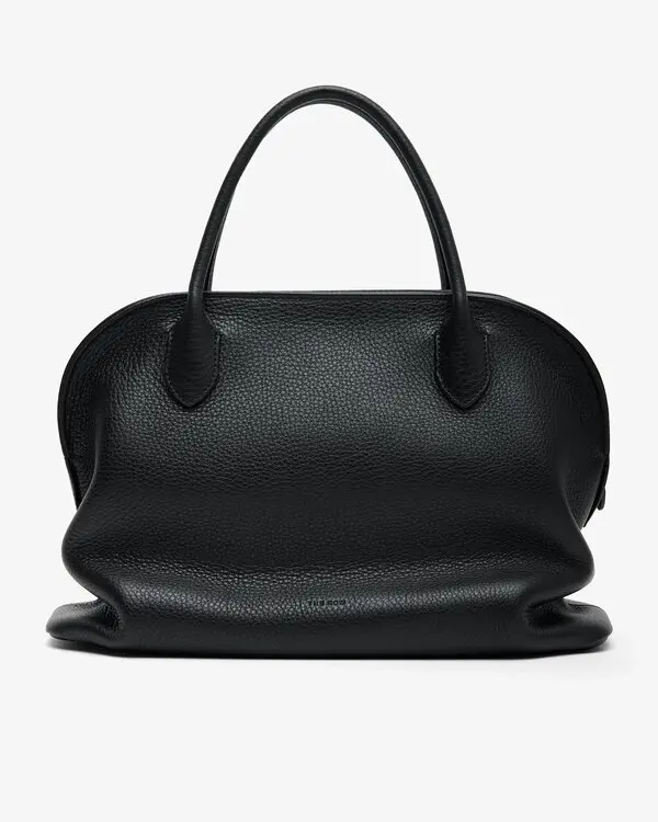 THE ROW Agnes 12 Leather Bag - Black