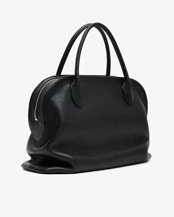 THE ROW Agnes 12 Leather Bag - Black