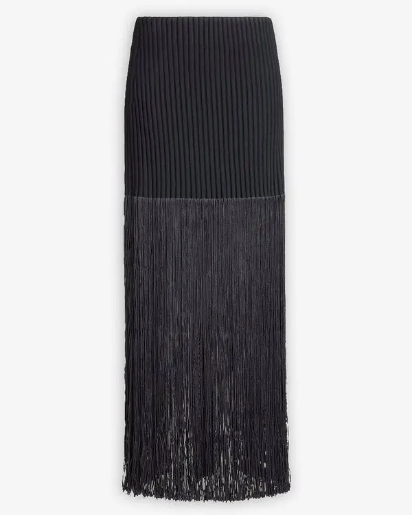 Alaïa Fringed Tube Knitted Skirt