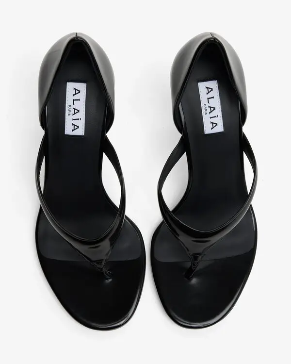 Alaïa Infradito Thong Sandals - Black
