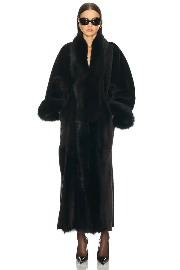 Nour Hammour Sima Grand Shearling Coat