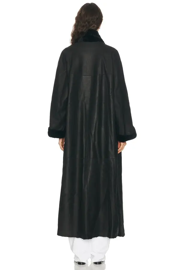 Nour Hammour Dorian Shearling Coat - Black