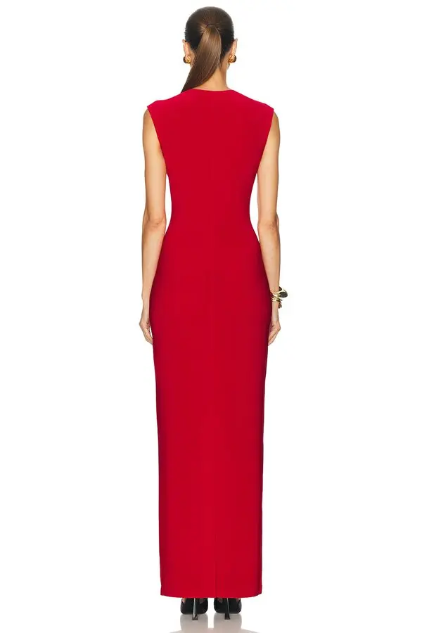 Norma Kamali X Lifestyle Sleeveless Long Dress In Red
