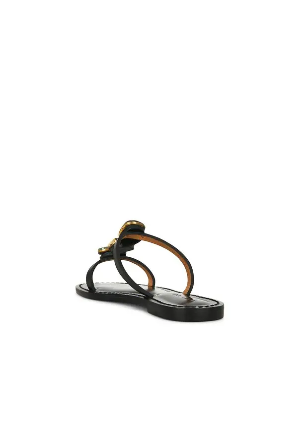 AMANU The Matobo Sandal With Malachite And Obsidian Embellishments