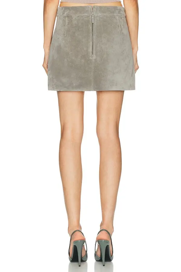 Rick Owens Fog Cutoff Mini Skirt - Steel