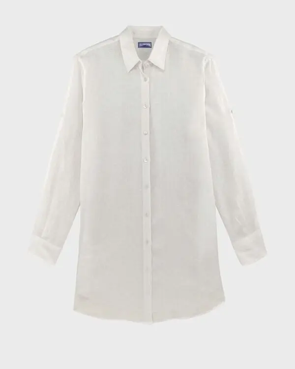 Vilebrequin Linen Shirt Dress Solid Shirt Dress Fragance