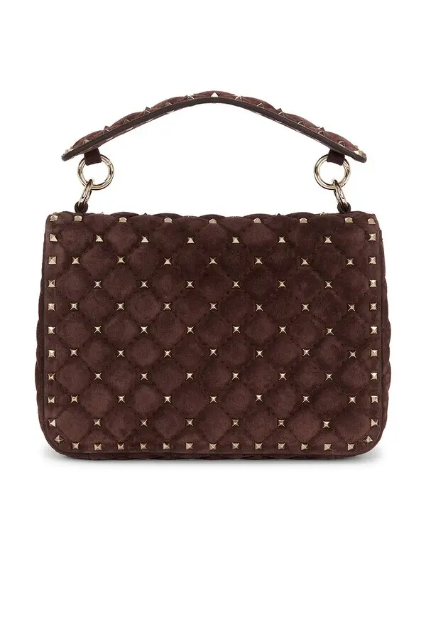 Valentino Garavani Rockstud Spike Medium Shoulder Bag - Ebony Brown
