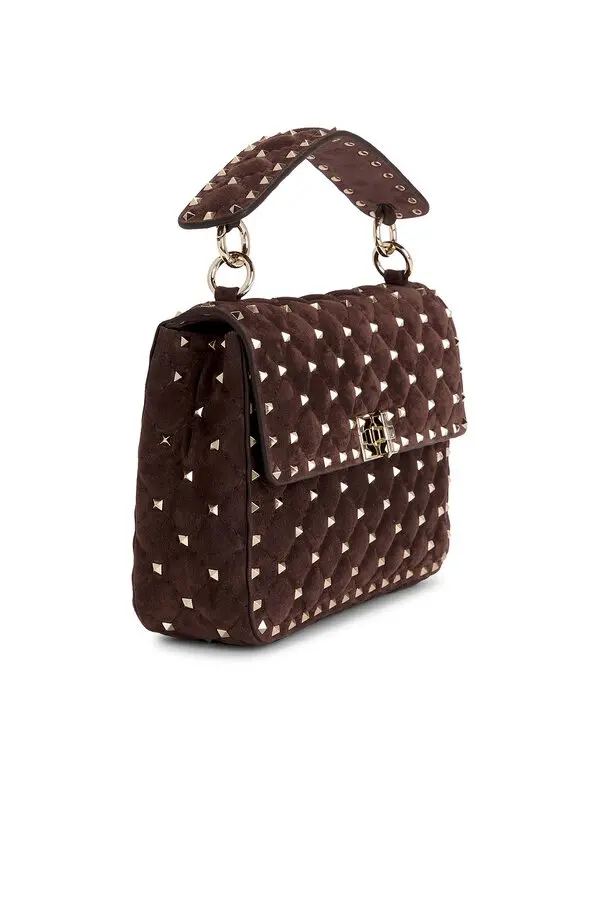 Valentino Garavani Rockstud Spike Medium Shoulder Bag - Ebony Brown