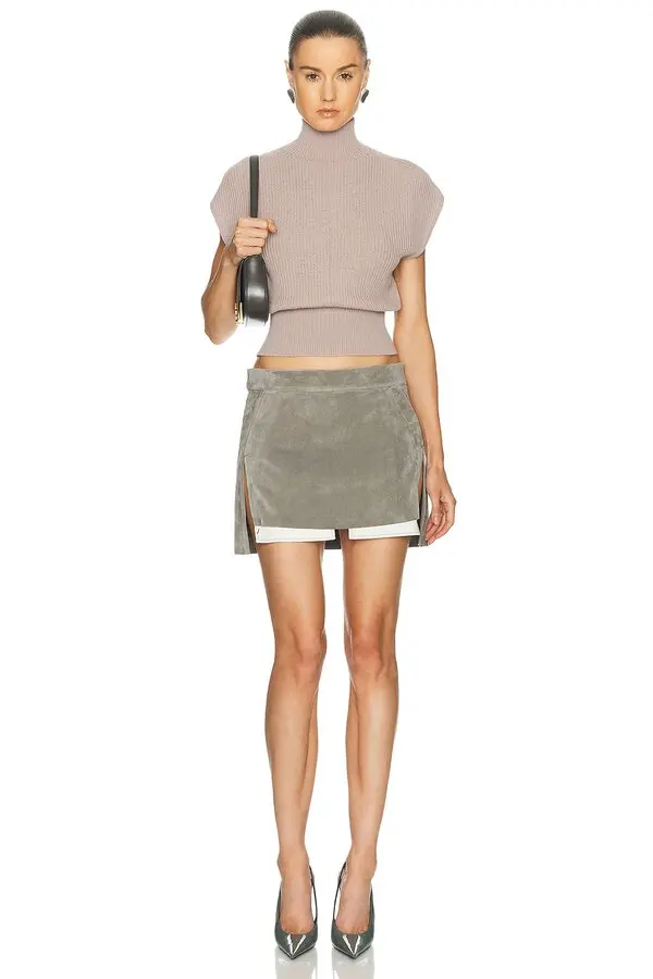 Rick Owens Short Sleeve Turtleneck Sweater