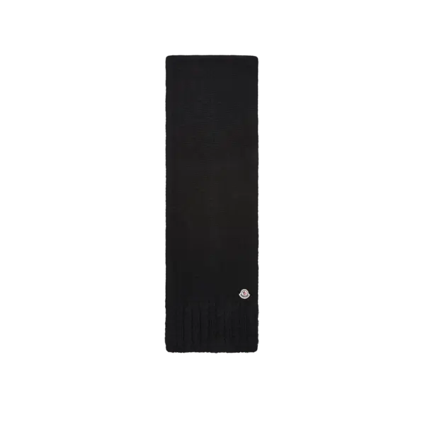 Moncler Alpaca Blend Knit Scarf - Black