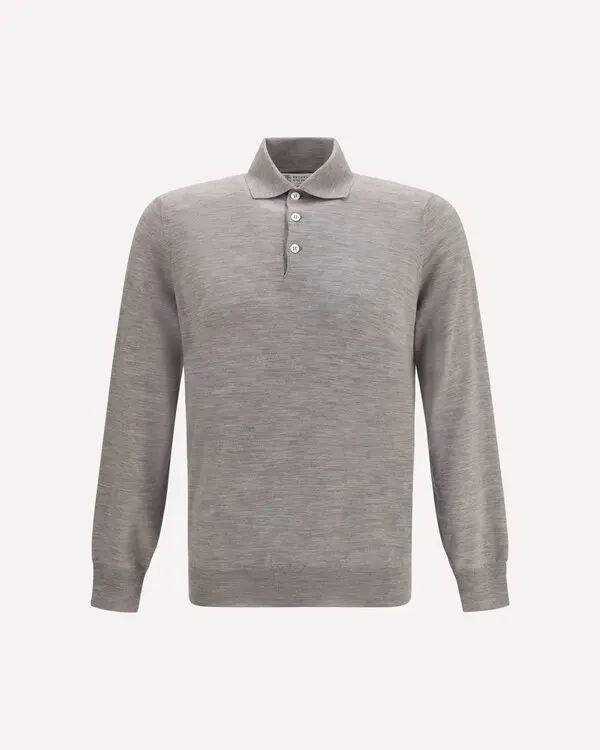 Brunello Cucinelli Virgin Wool Polo Sweater