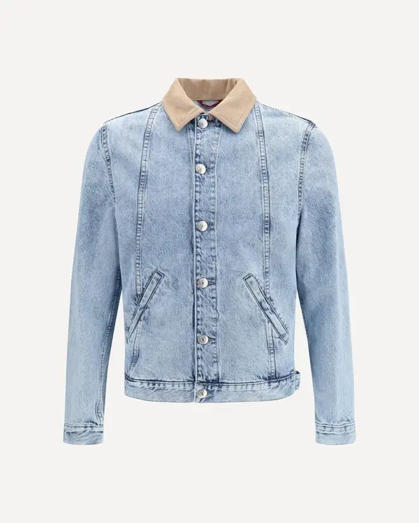Brunello Cucinelli Denim Jacket With Suede Collar