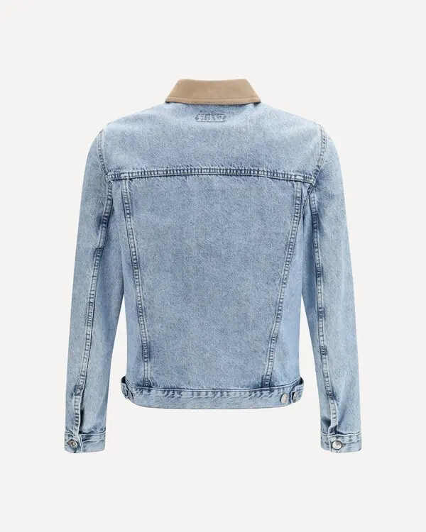 Brunello Cucinelli Denim Jacket With Suede Collar