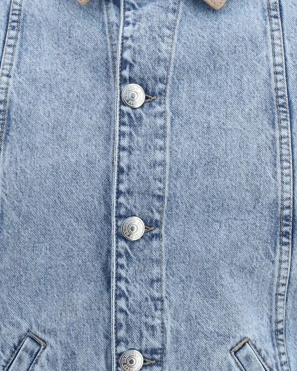 Brunello Cucinelli Denim Jacket With Suede Collar