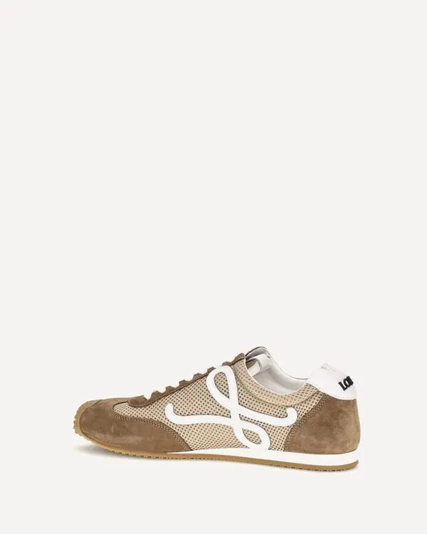Loewe Ballet Runner 2.0 Suede And Mesh Sneakers - Beige