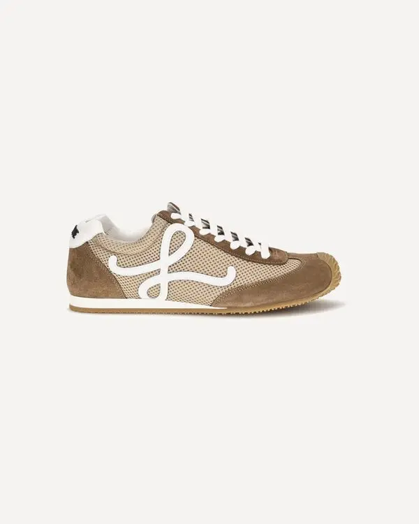 Loewe Ballet Runner 2.0 Suede And Mesh Sneakers - Beige