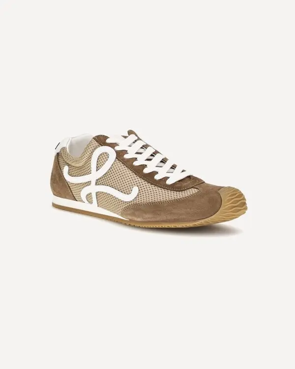 Loewe Ballet Runner 2.0 Suede And Mesh Sneakers - Beige