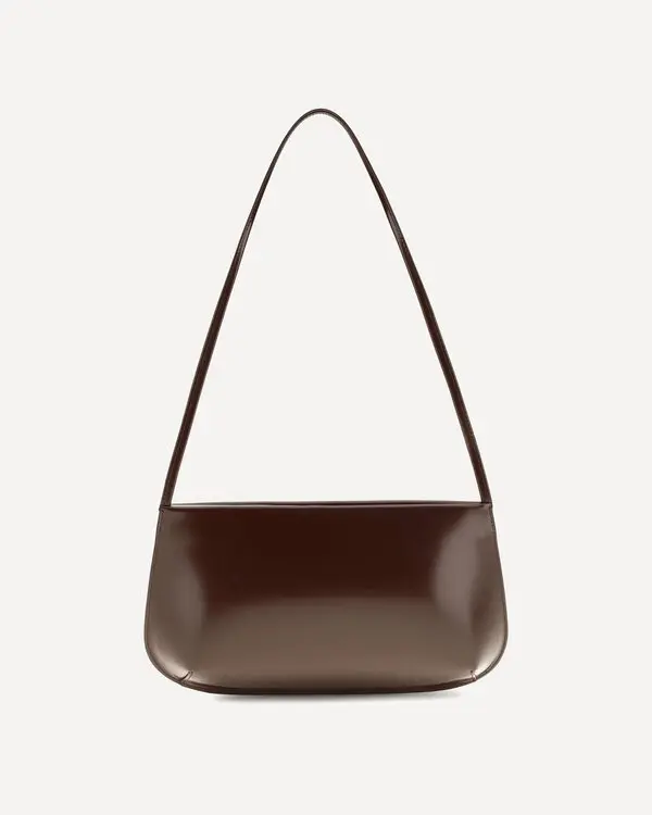 FANE Bra Brushed Leather Shoulder Bag - Brown