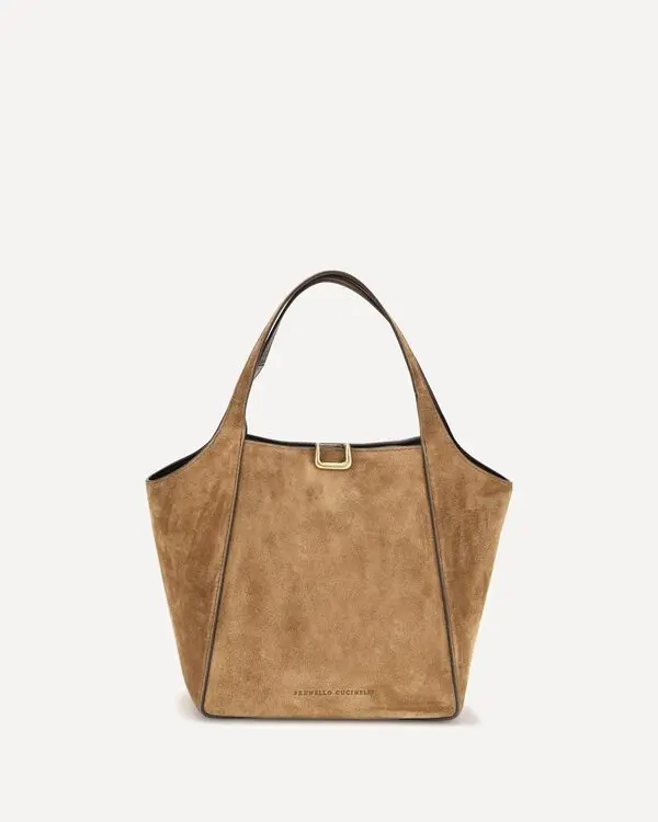 Brunello Cucinelli Small Sartorial Suede Bucket Bag