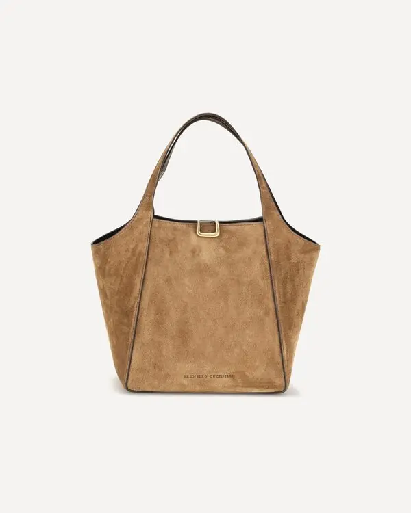 Brunello Cucinelli Small Sartorial Suede Bucket Bag
