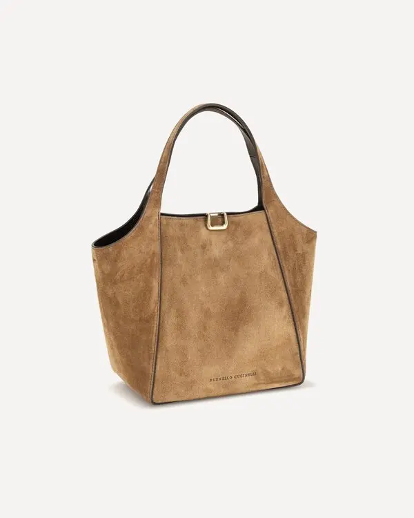 Brunello Cucinelli Small Sartorial Suede Bucket Bag