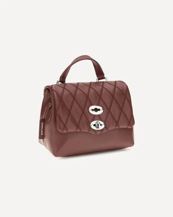 ZANELLATO Mini Postina Tramè Leather Top Handle Bag - Red