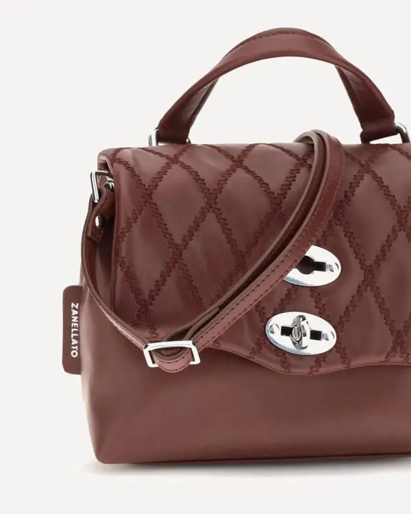 ZANELLATO Mini Postina Tramè Leather Top Handle Bag - Red